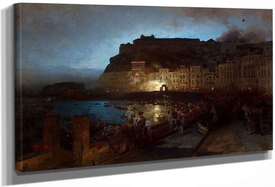 Italian Landscape By Oswald Achenbach By Oswald Achenbach Print or Oil ...