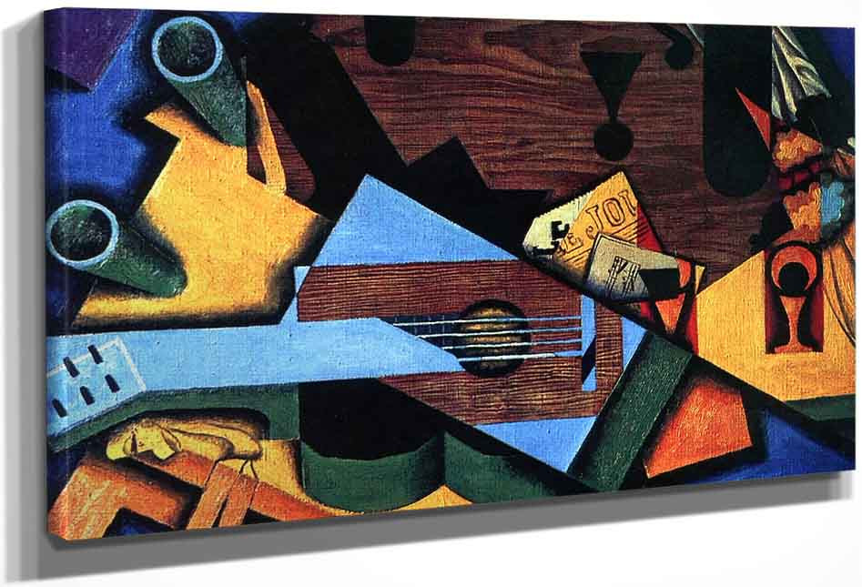 Guitar On A Table 1 By Juan Gris Print or Oil Painting Reproduction ...