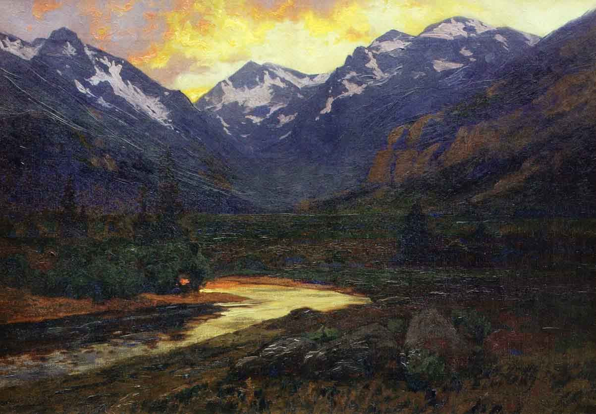 Moraine Park At Sunset By Charles Partridge Adams By Charles Partridge ...