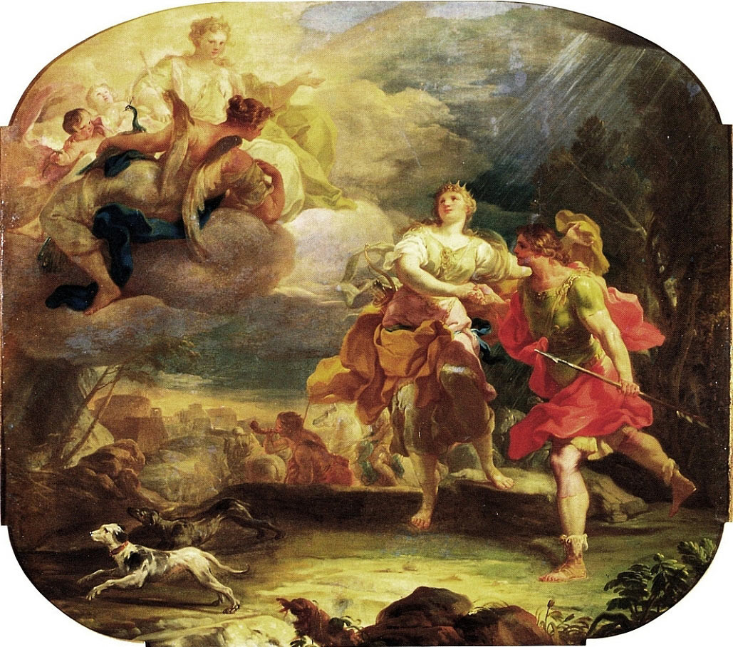 Cycle Of The Life Of Enea, Aeneas And Dido Caught In A Storm By Corrado ...