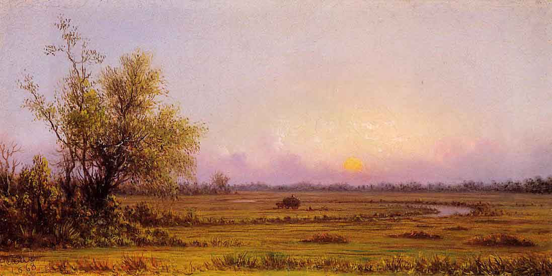 Sunset Marsh By Martin Johnson Heade Reproduction from Cutler Miles.
