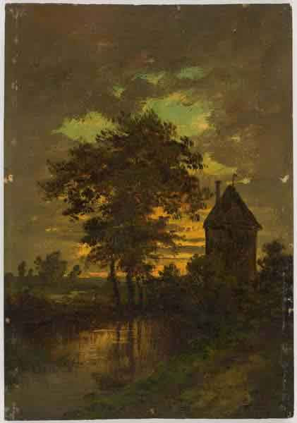 House And Trees By Theodore Rousseau Art Reproduction from Cutler Miles.