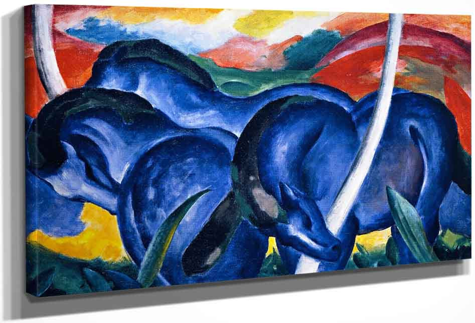 The Large Blue Horses By Franz Marc Print or Oil Painting Reproduction ...