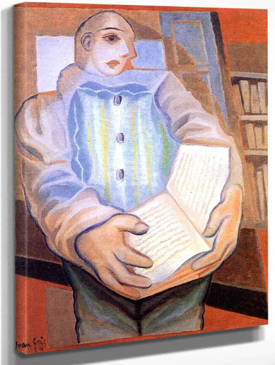 Pierrot With A Book By Juan Gris Art Reproduction from Cutler Miles.