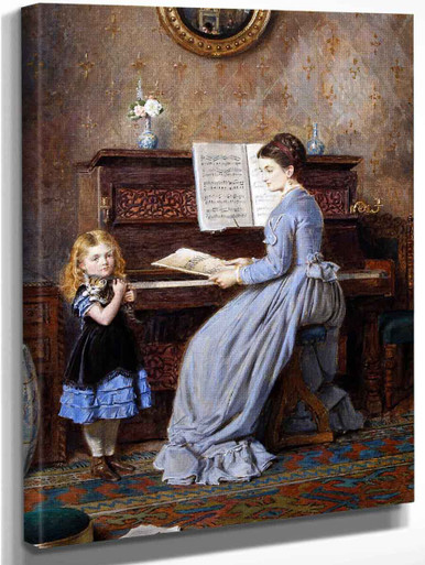 The Piano Lesson By George Goodwin Kilburne Art Reproduction from ...