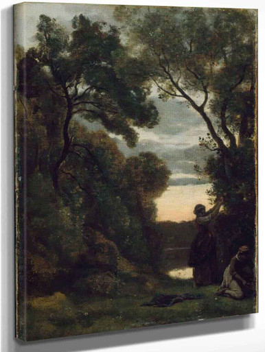 Twilight By Jean Baptiste Camille Corot Art Reproduction from Cutler Miles.