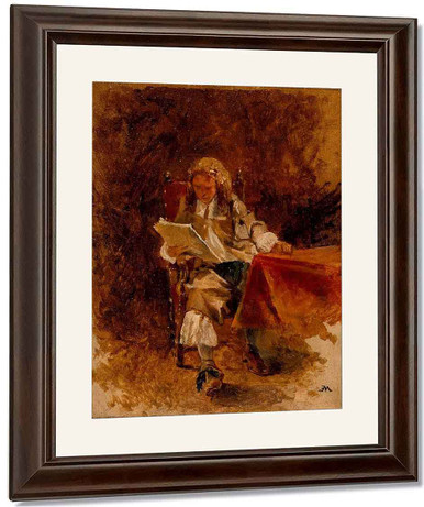 Study Of A Seated Cavalier Reading By Jean Louis Ernest Meissonier ...