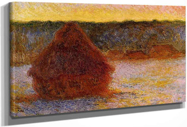Grainstack At Sunset, Winter By Claude Oscar Monet Print or Oil ...