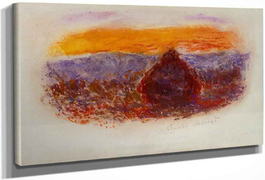 Grainstack At Sunset By Claude Oscar Monet Print or Oil Painting ...