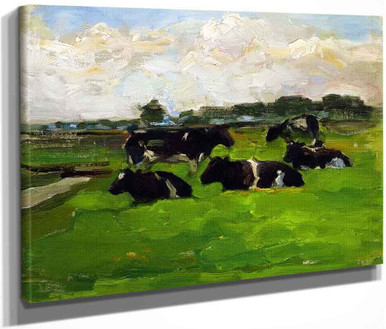 Polder Landscape With Group Of Five Cows By Piet Mondrian Print or ...