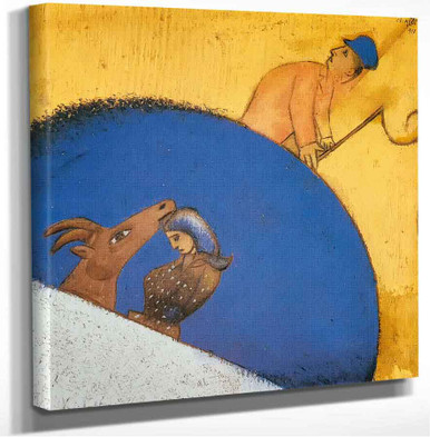 Peasant Life (The Stable Night Man With Whip Marc Chagall Print or Oil ...