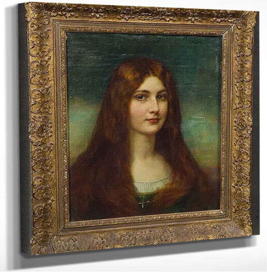 Portrait Of A Young Woman Georg Papperitz Print or Oil Painting ...