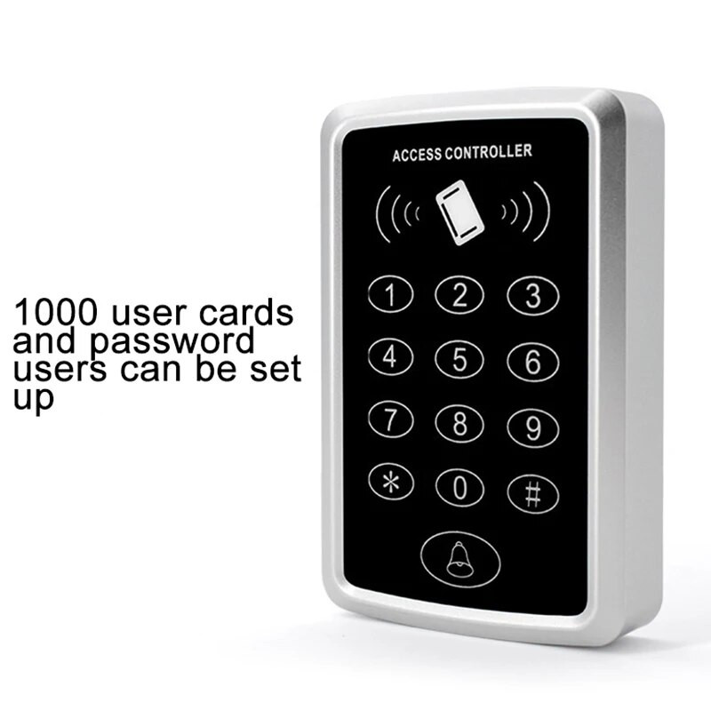 125KHz RFID Access Control Keypad EM Card Reader Support 1000 Users ...