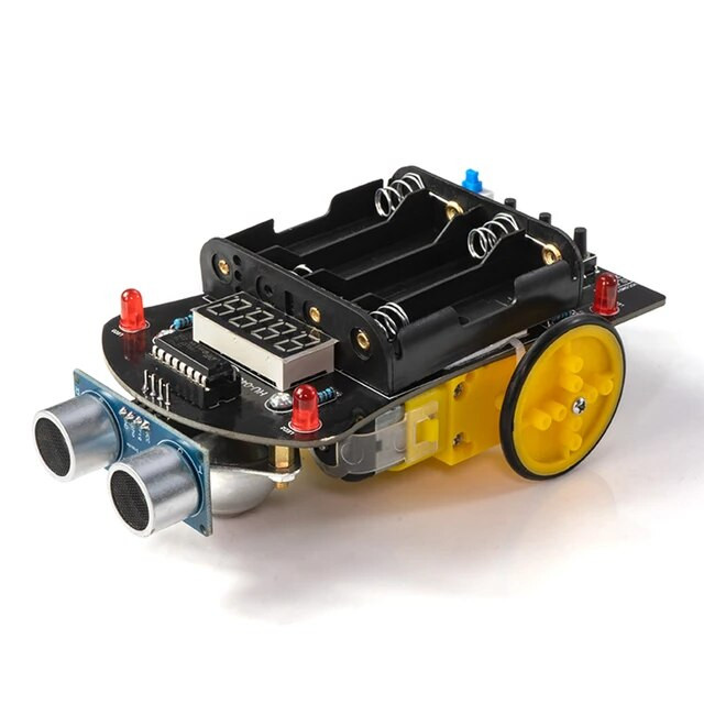 51 MCU smart car ultrasonic obstacle avoidance car tracking ranging ...
