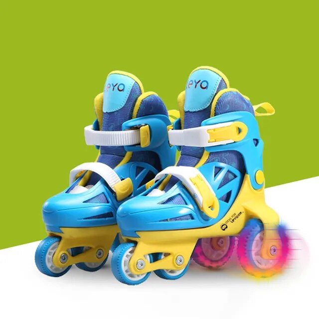 Double Line Roller Skates For Kids Adjustable 4-wheel Skating Shoes ...