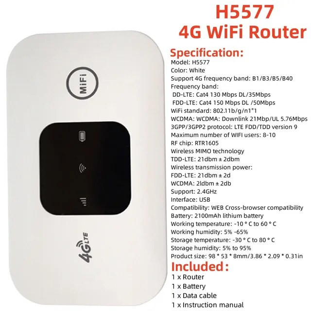 4G WIFI Router Card 4G LTE Wireless Router Mini Outdoor Hotspot Pocket ...