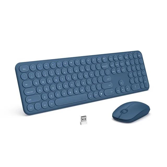 Jelly Comb Wireless Keyboard and Mouse Combo 2.4G Slim Ergonomic Quiet ...