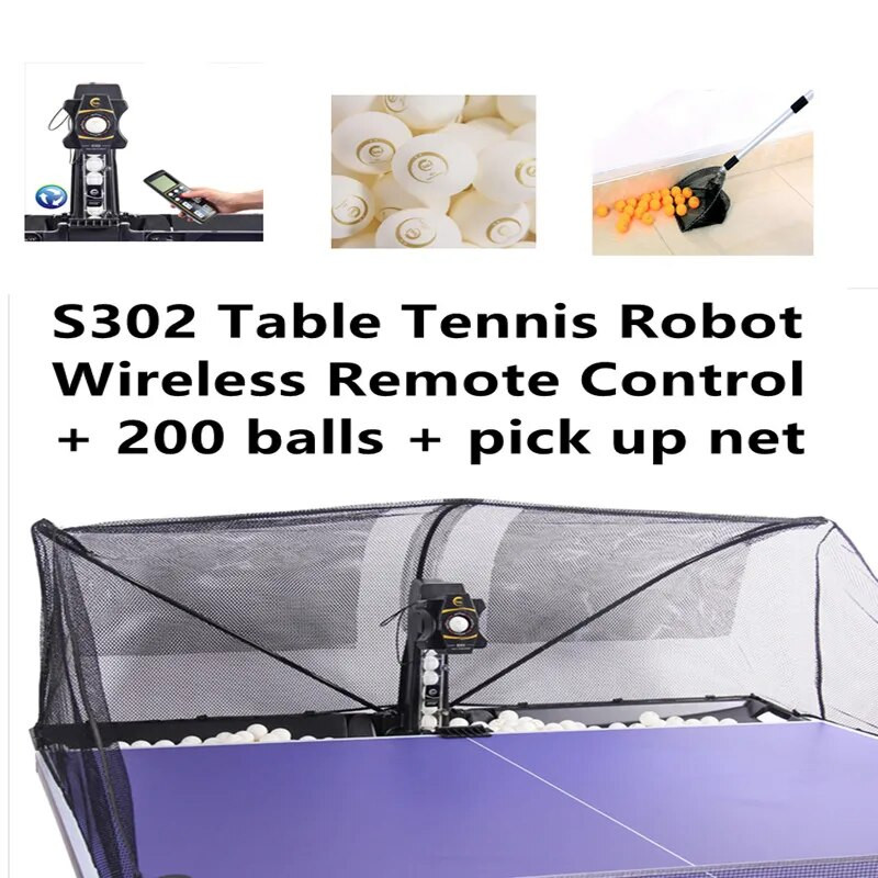 SUZ-Wireless Remote Control Table Tennis Robot S303 PING PONG Training ...