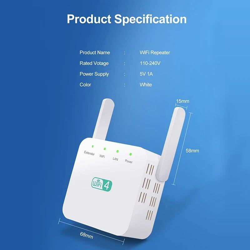 Wireless WIFI Repeater Wi Fi Booster Amplifier Network Expander Router ...