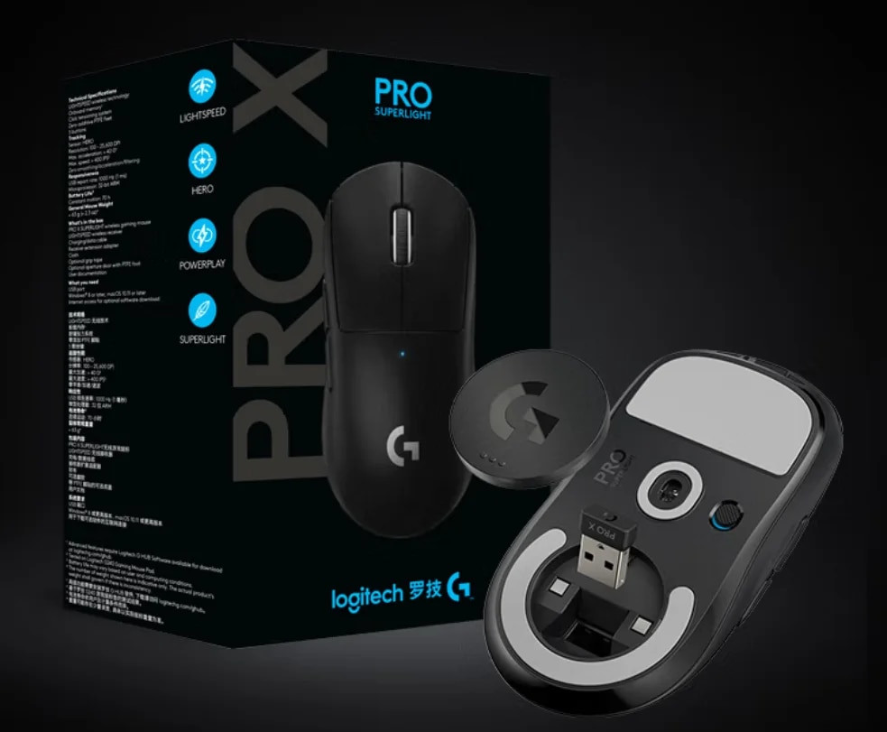 Logitech G PRO X SUPERLIGHT Mouse Gamer GPW 2nd Generation Hero 25K ...