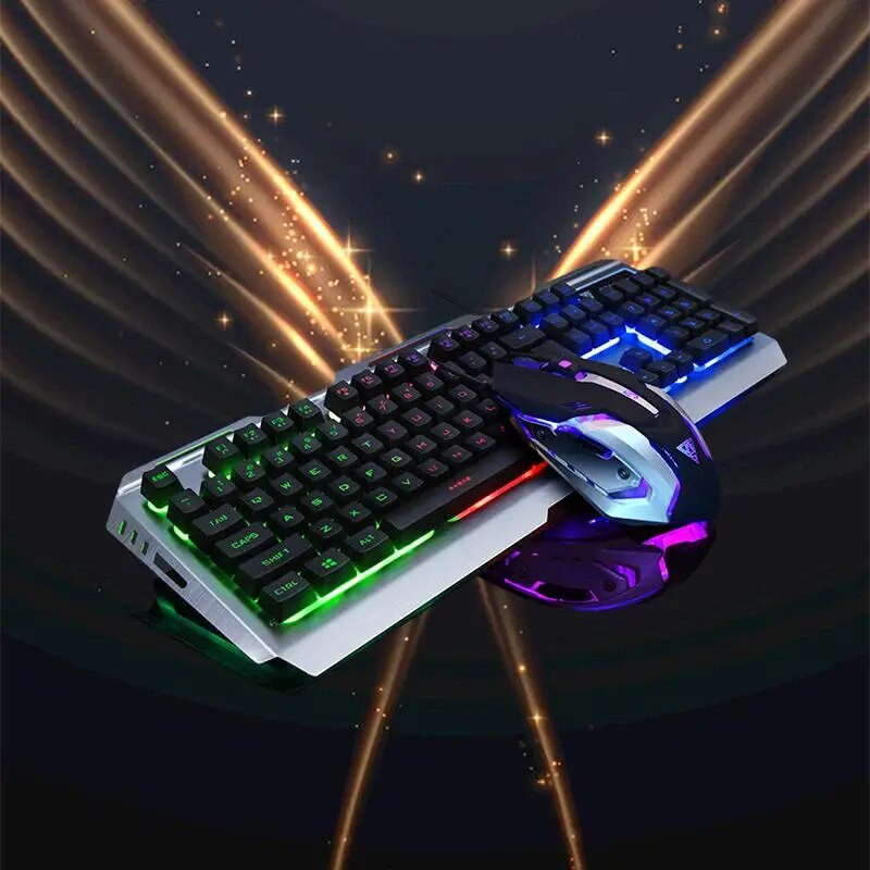 Ultimate Gaming with Mechanical Touch Keyboard and Mouse Set, Luminous ...