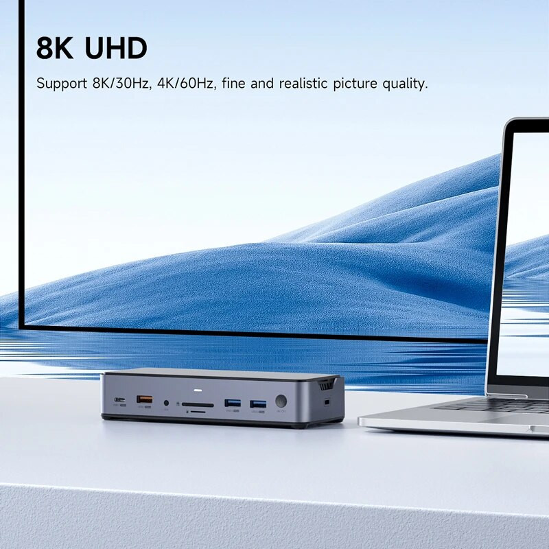 Hagibis USB C Docking Station Type C to 8K DP HDMI-Compatible Triple ...