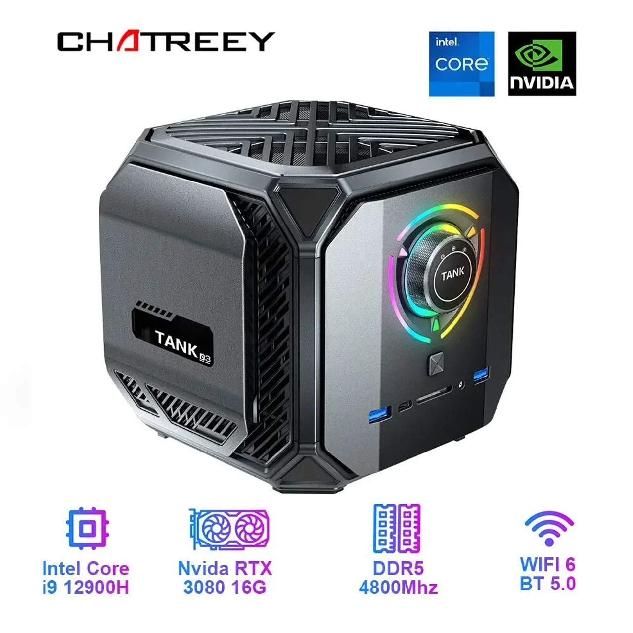 Chatreey G2 Mini PC Intel Core i9 12900H i7 12700H With Nvidia RTX 3050 Gaming Desktop Computer ...