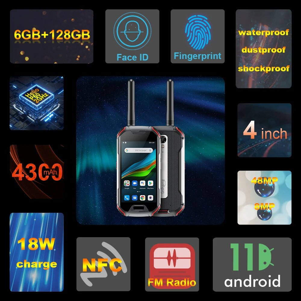 Unihertz Atom XL Rugged Waterproof Unlocked Smartphone 6GB 128GB ...