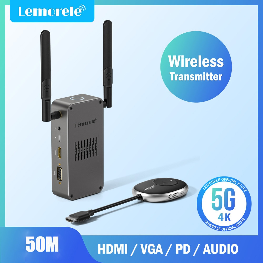 Lemorele 50 Meter Wireless Hdmi Transmitter Receiver 4k Display Dongle ...