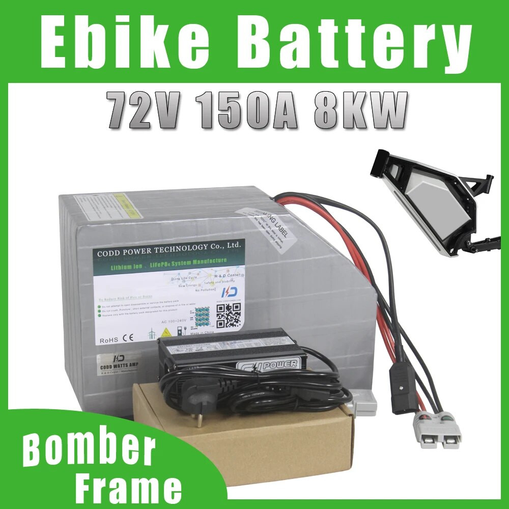 72V 150A 8000W Bomber Electric bike Frame Polygon Battery Pack QS Motor ...