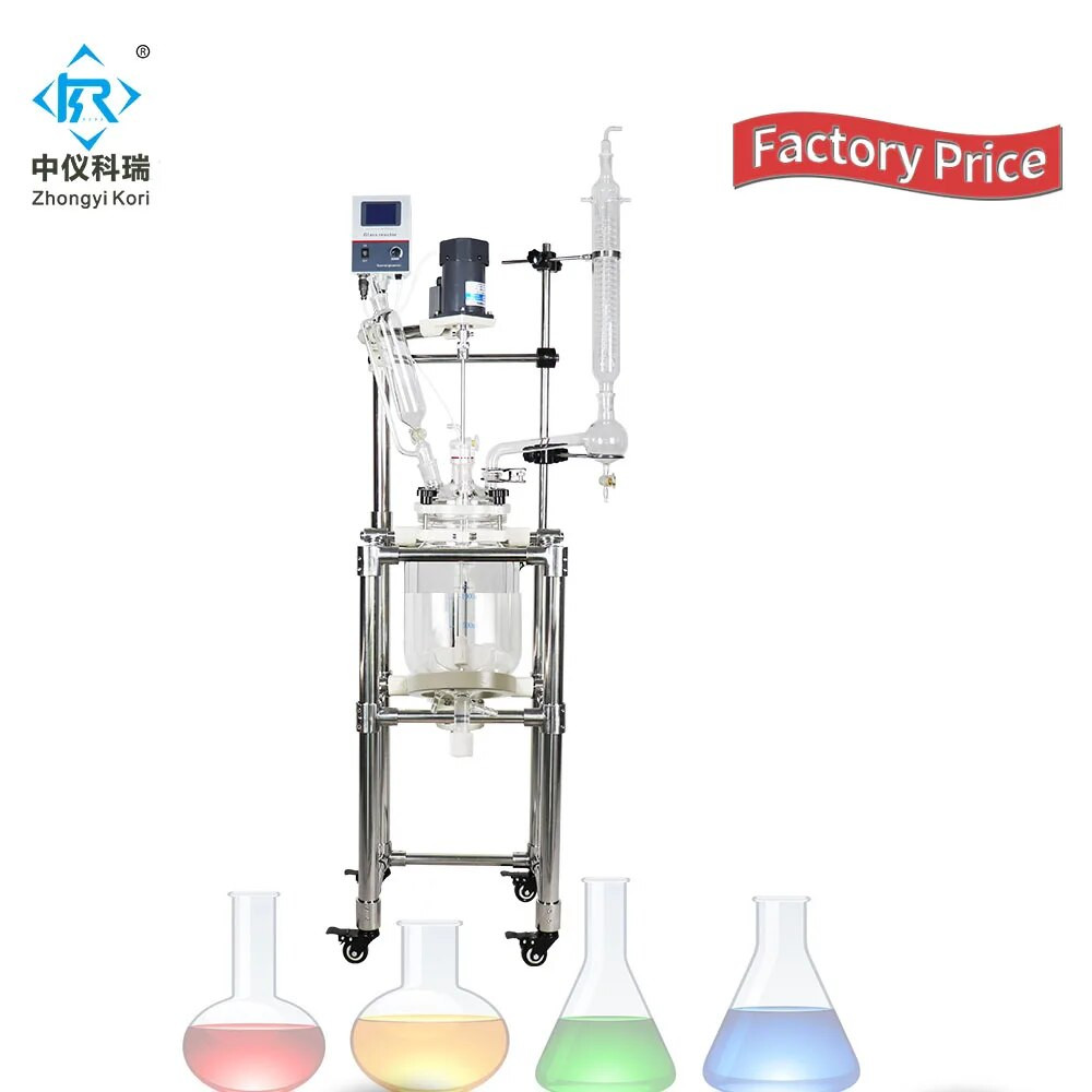 SF-5l Laboratory Reactor 5 liter Jacketed Glass Reactor Vessel with ...