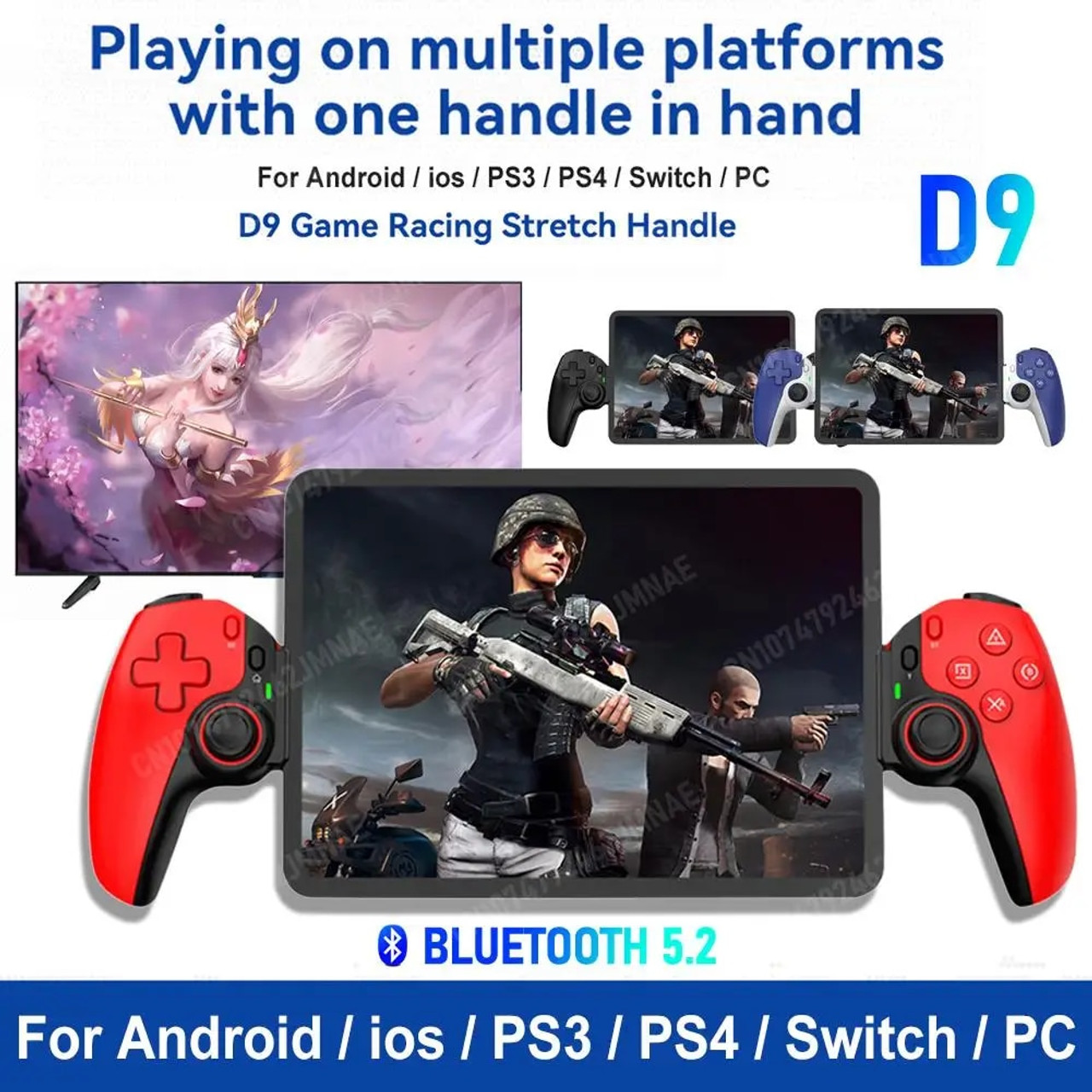 D9 Mobile Game Controller Telescopic Gamepad For Android Ios Ps3 Ps4