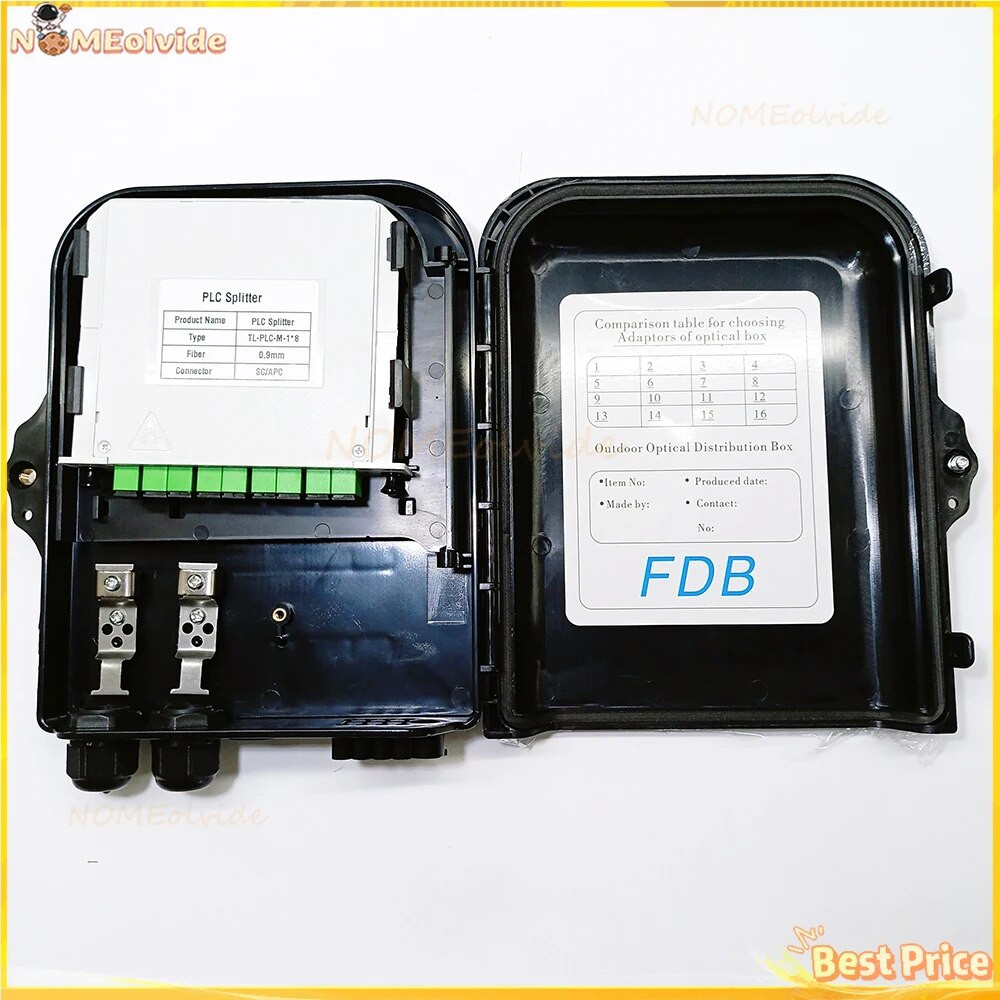 Fiber Optic Distribution Box Uncut Cable Port Outdoor 1:8 Splitter Box ...