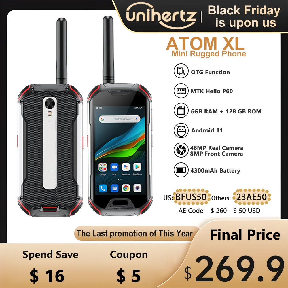 Unihertz Atom XL Rugged Waterproof Unlocked Smartphone 6GB 128GB ...