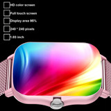2pc Straps Smart Watch Women Men Smartwatch Square Stainless Steel ...