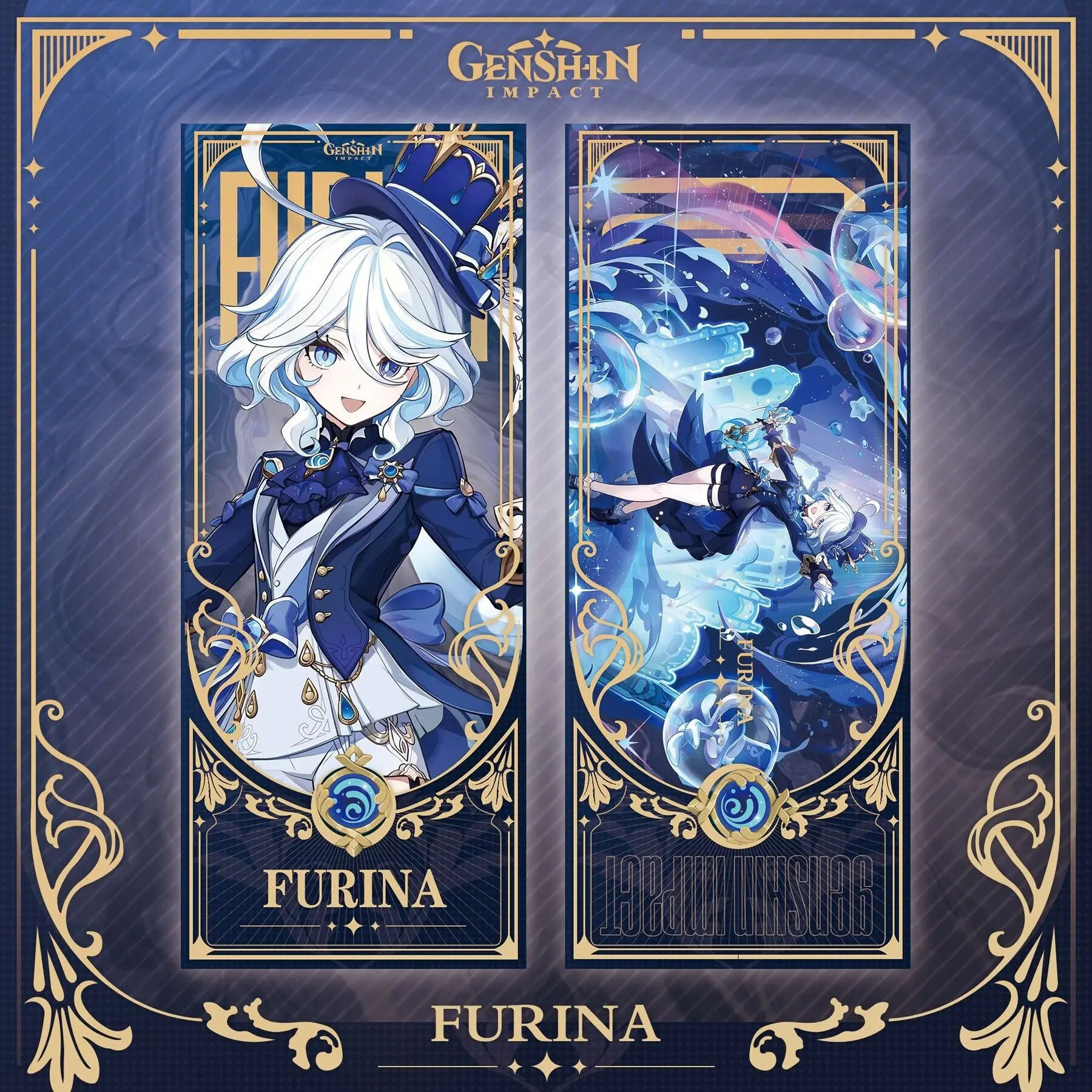 Genshin Impact Collection Cards Games Bookmark Furina Chiori Neuvilette ...