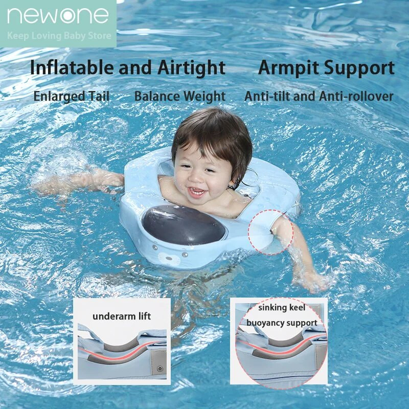 Baby Swimming Float With Canopy Kids Swim Pool Accessories Circle Toys ...