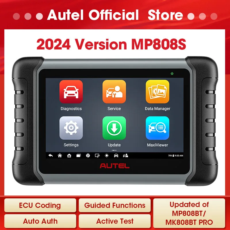 Autel MaxiPRO MP808S-TS OBD2 Scanner TPMS Programming Tool ECU Coding All-System Bidirectional ...
