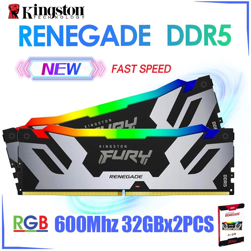 Kingston Fury Renegade DDR5 Memory DDR5 RGB 6000 6400 16G 32G LGA 1700 ...