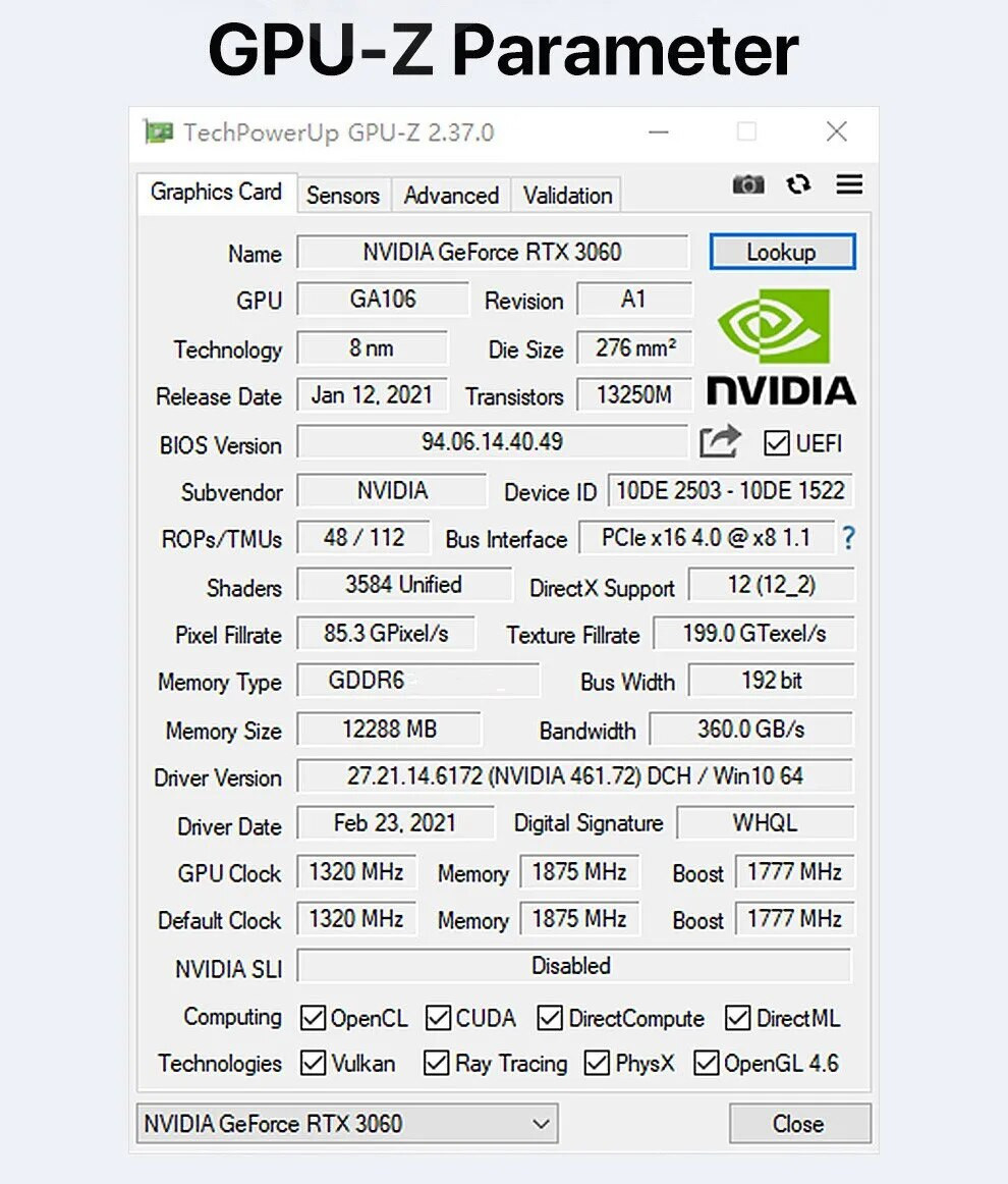 SOYO New Gaming Graphics Cards NVIDIA GeForce RTX 3060 12GB GDDR6 192 ...