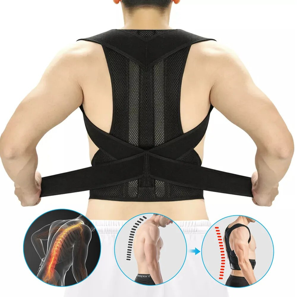 Male Female Adjustable Magnetic Posture Corrector Sports Safety Back ...