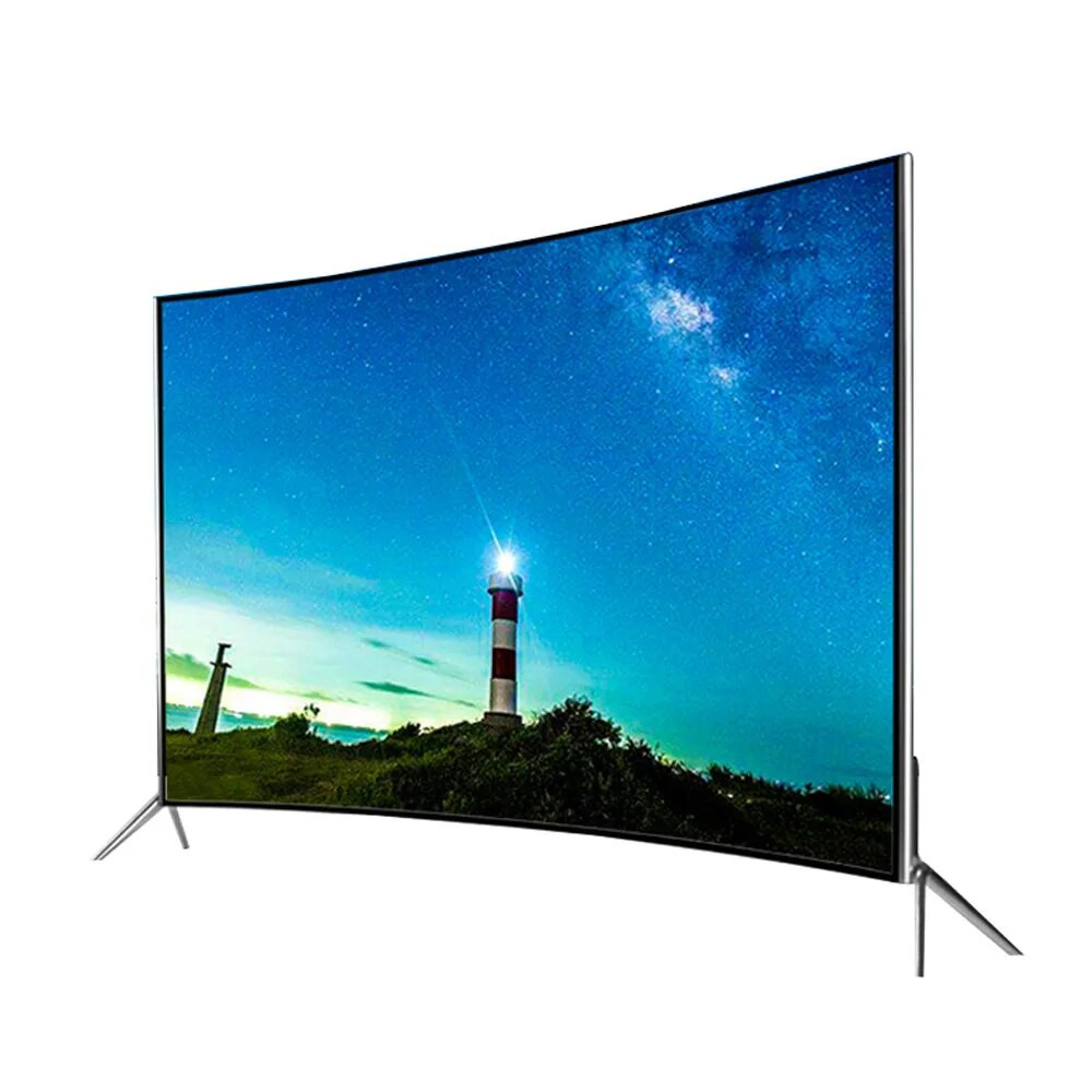 55 65 75 inch TV set monitor display 4K led android smart curved LED ...