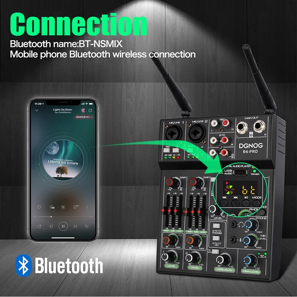 Professional Audio Mixer 8-Channel Sound Mixing Console A8 Support ...