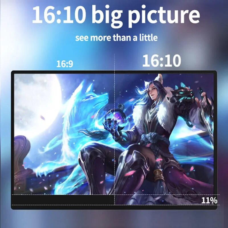 Bimawen 16 Inch 2.5K 144Hz Portable Monitor 2560X1600 100 Adobe SRGB ...
