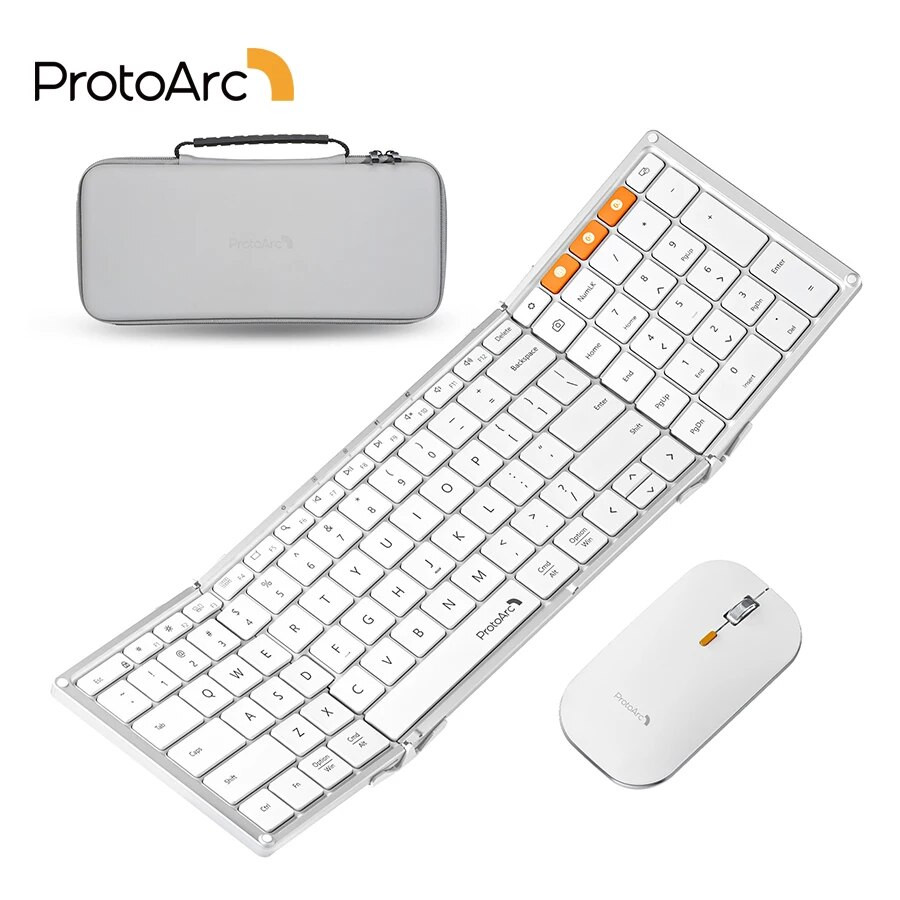 ProtoArc XK01 Folding Bluetooth Keyboard and EM11 RGB Ergonomic ...