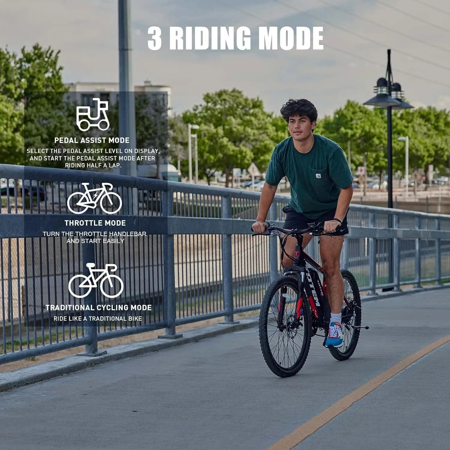 Victor Electric Bike 350W 36V 10.4Ah Removable Battery Mountain eBike ...