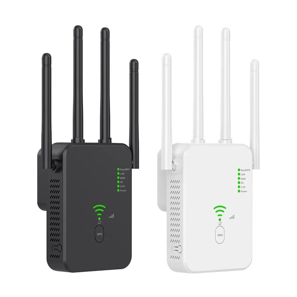 Wireless 5G WiFi Repeater 1200Mbps Router Wifi Booster Dual Band Long Range Extender 5Ghz Wi-Fi ...