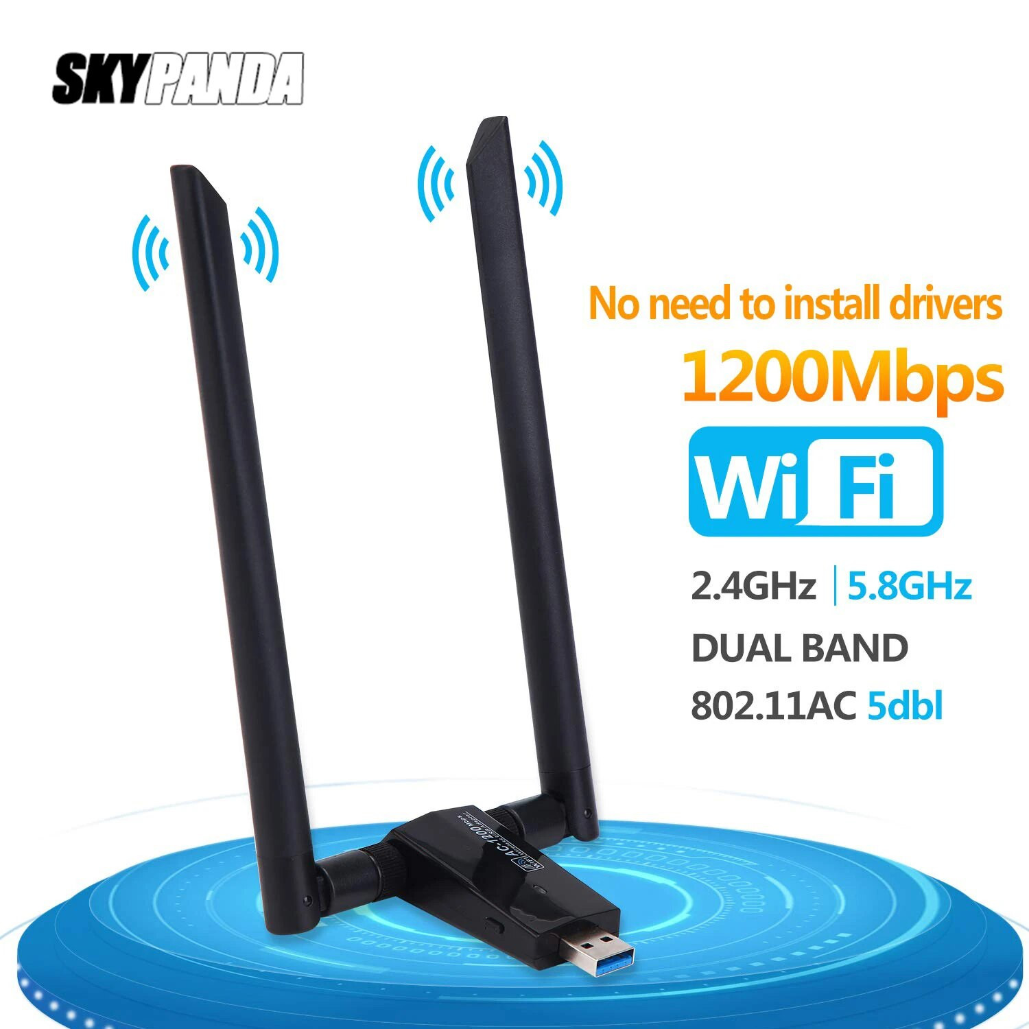 Dual Band 1200Mbps USB RTL8812 Wireless AC1200 Wlan USB3.0 Wifi Lan ...