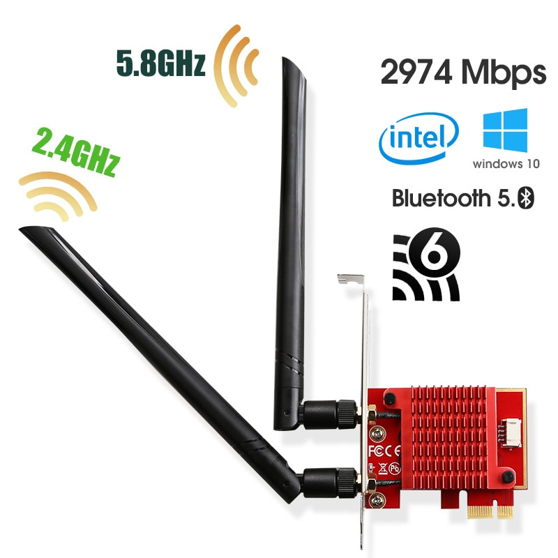 WiFi 6 Dual Band 3000Mbps Wireless Card For Intel AX200 M.2 Bluetooth 5 ...