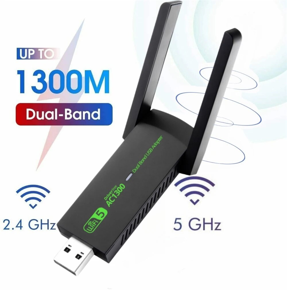 USB Wifi Adapter 1900Mbps 2.4Ghz & 5.8Ghz Dual Band Wi-fi Dongle Plug ...